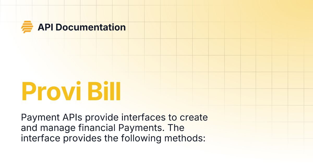 Provi Bill | API Documentation