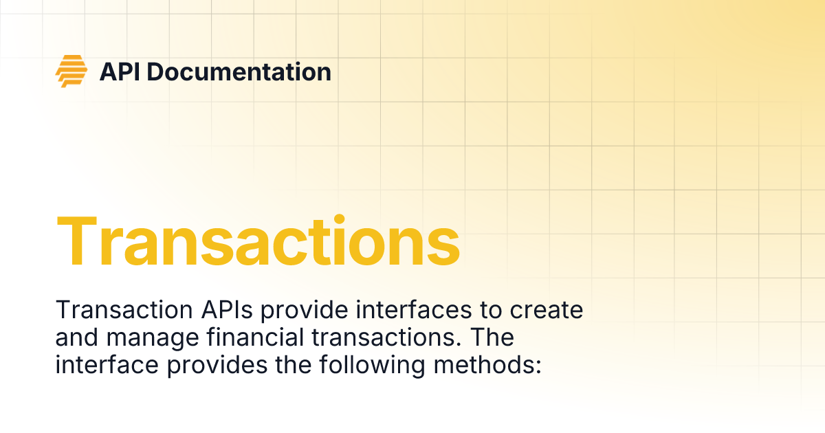 Transactions | API Documentation
